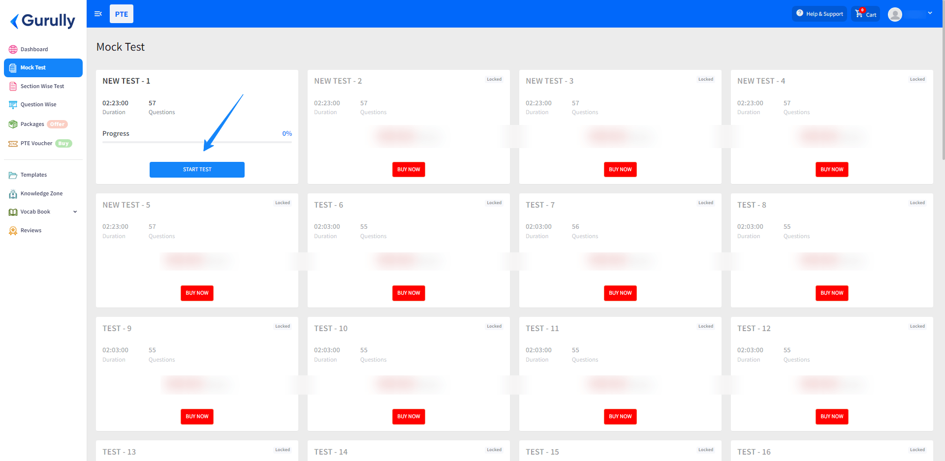 How to Buy PTE Mock Tests from Gurully | Step-by-Step Guide