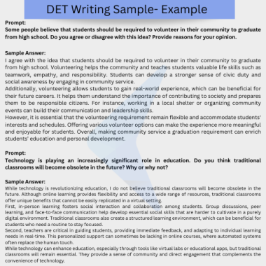 Duolingo Writing: Sample Questions with Model Answers